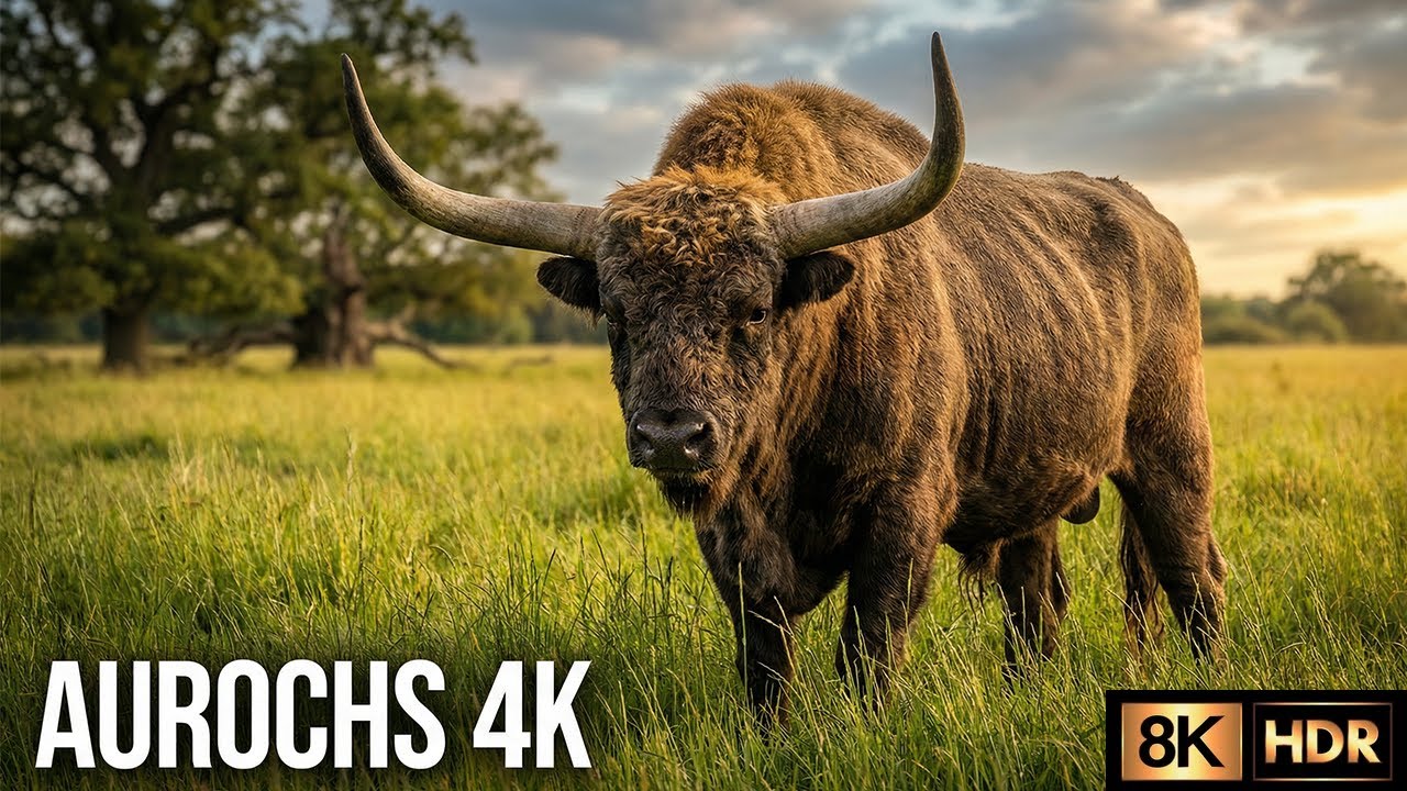 Daily Life of Aurochs in 4K 🦬 | Ancient Wild Cattle Grazing & Roaming ...