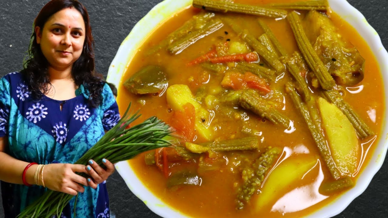 Sojne Data Recipe | Drumstick Curry | Sojne Data Alu Beguner Jhol ...