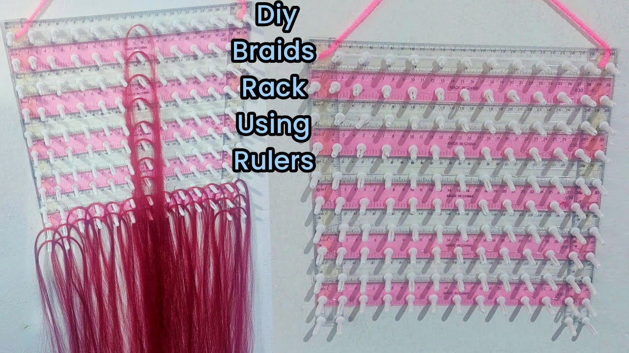 How to Make a Diy Braids Rack at Home Using Cheap Rulers 📏 | Braids ...