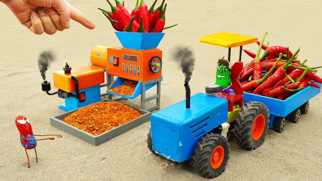 Diy tractor making mini Chili Powder Grinding Machine | diy Planting ...