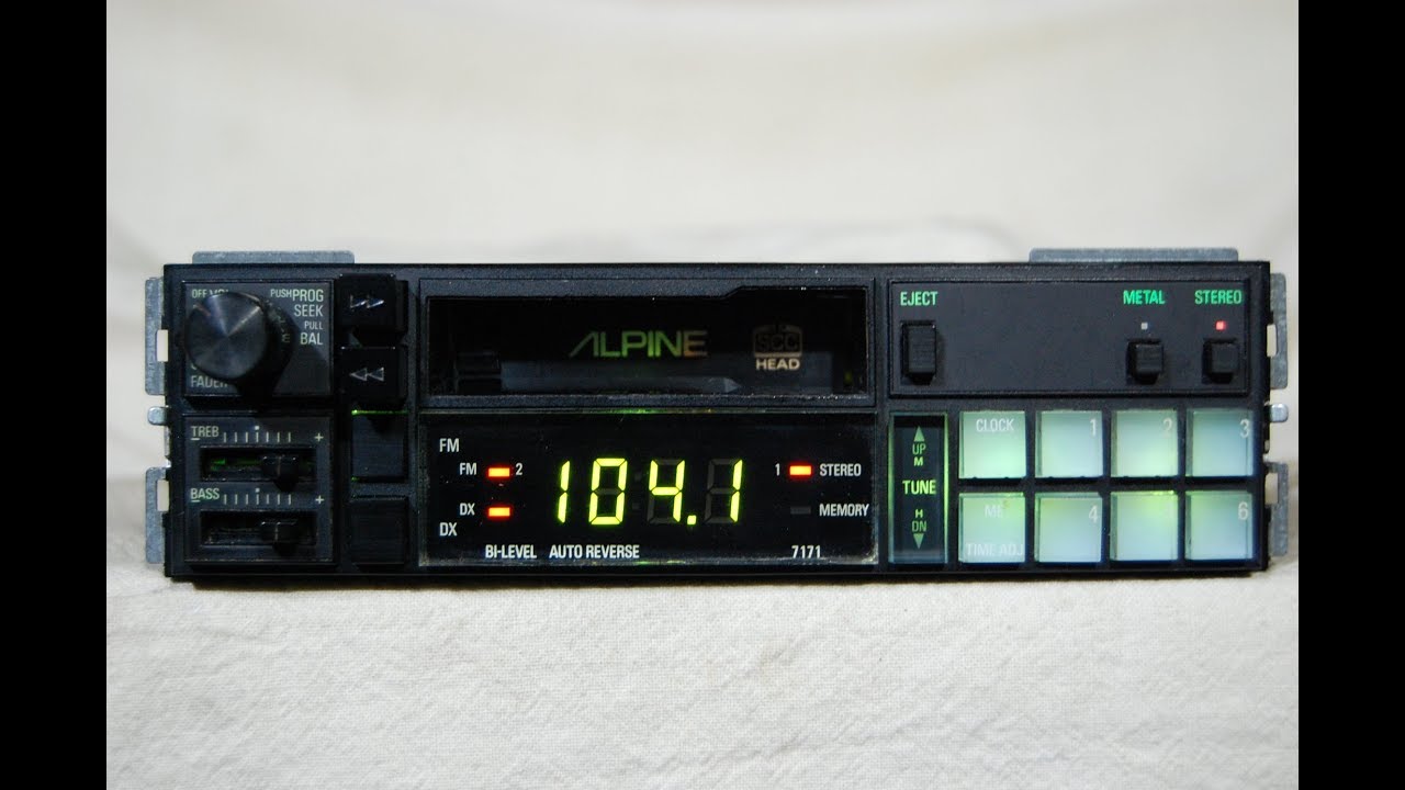 Vintage Alpine 7171 AM/FM cassette car stereo #4 - YouTube