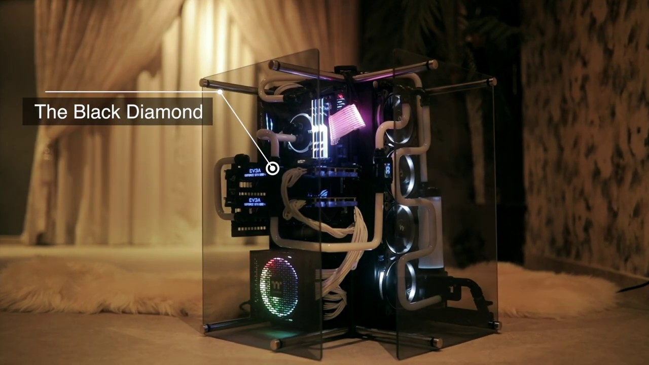 Black Diamond - Watercooled Thermaltake Core P90 PC Build! - YouTube