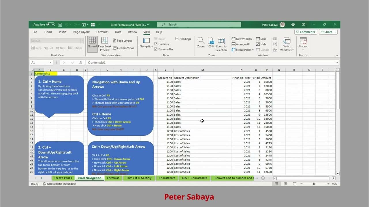 Excel Navigation - YouTube