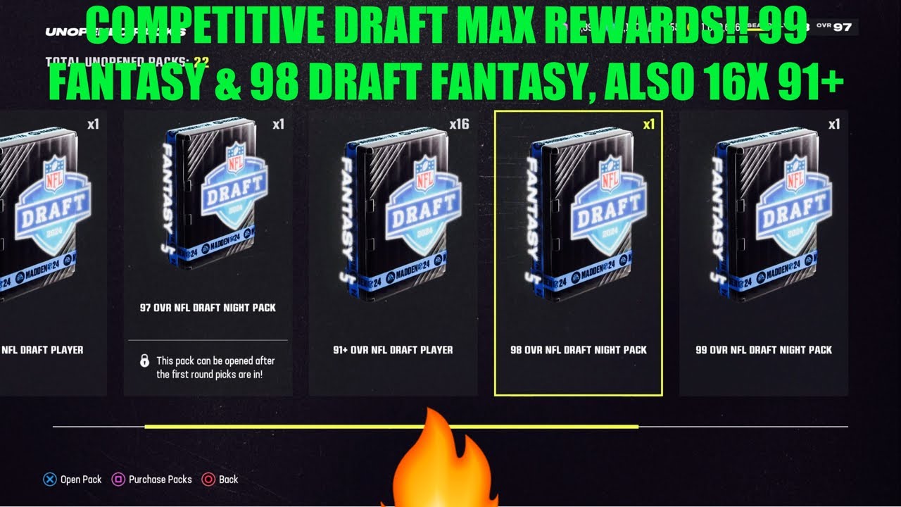 COMPETITIVE DRAFT MAX REWARDS!! 99 FANTASY & 98 DRAFT FANTASY, ALSO 16X ...