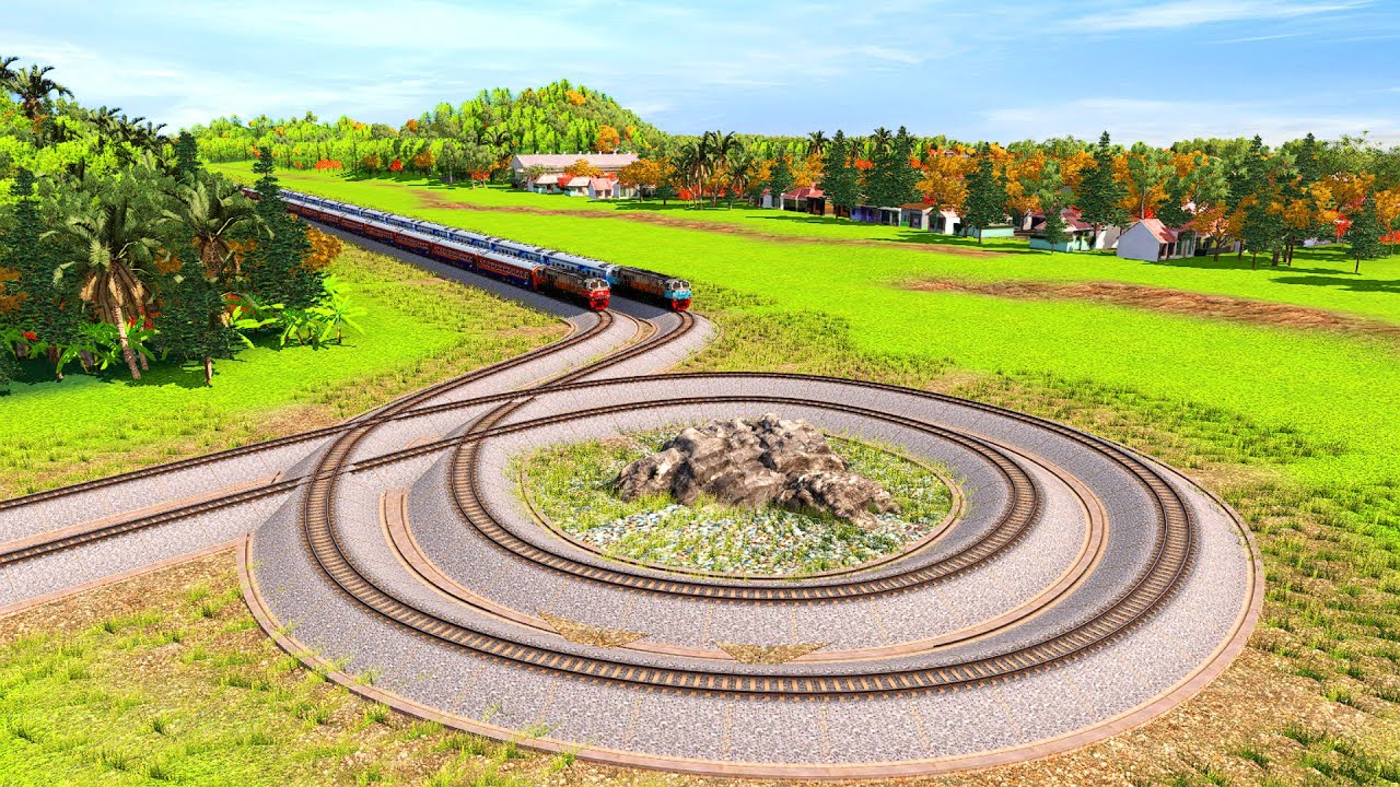 4 KERETA API SANGAT CEPAT BERPUTAR OLENG | 4 VERY FAST TRAINS RISKY ...