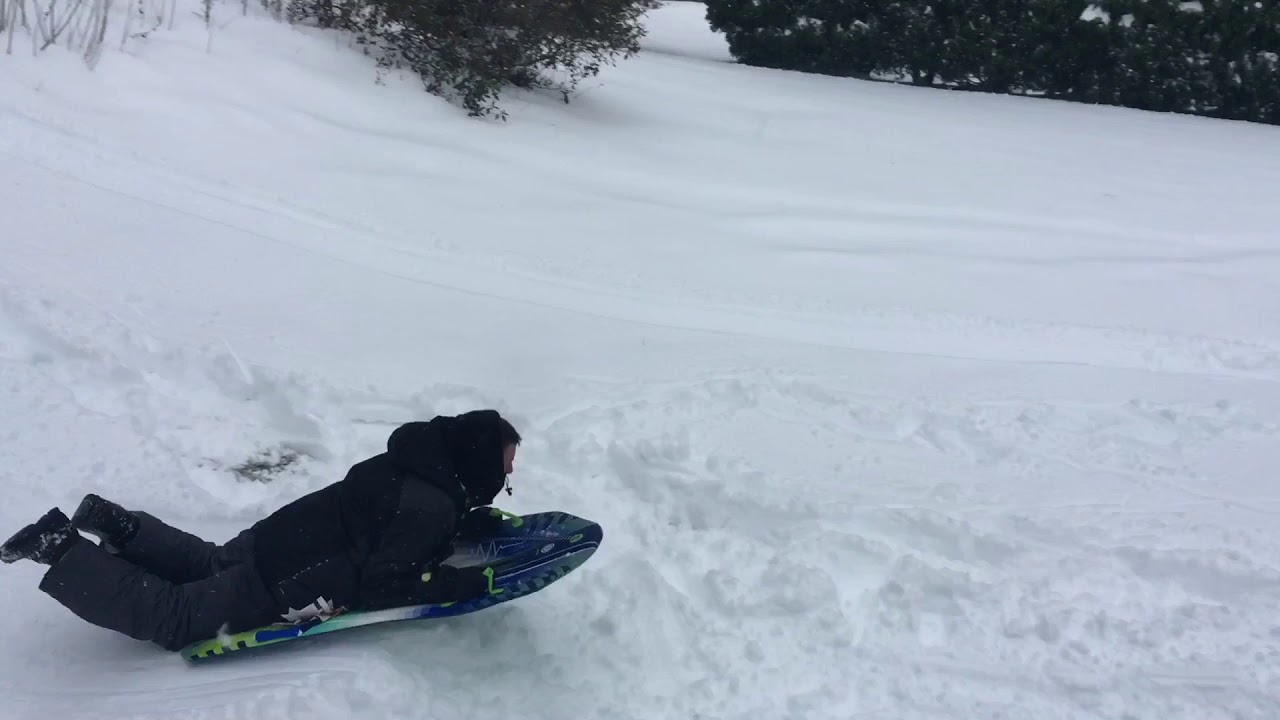 Epic sledding wipeout - YouTube