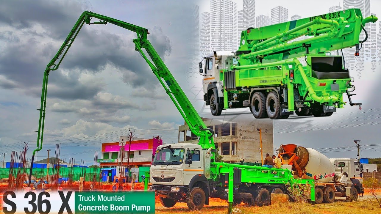 Schwing Stetter - S 36 X Truck Mounted Concrete Boom Pump Working/ TATA SIGNA 2823K # ...