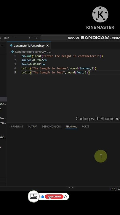 Python Program to Convert Centimeters to Feet and Inches |@CodingwithShameera1 - YouTube