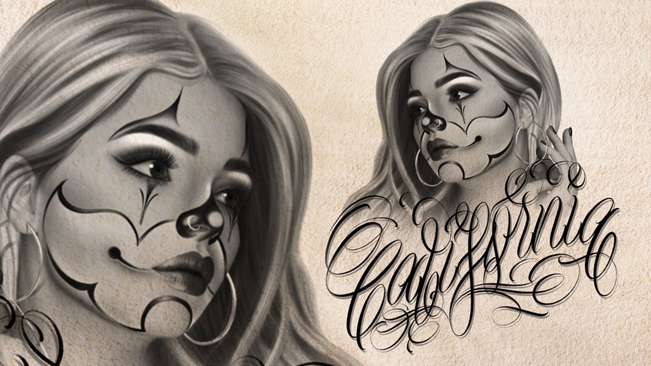 = CALIFORNIA & PAYASA = Chicano Lettering - FULL PROCESS (Procreate ...
