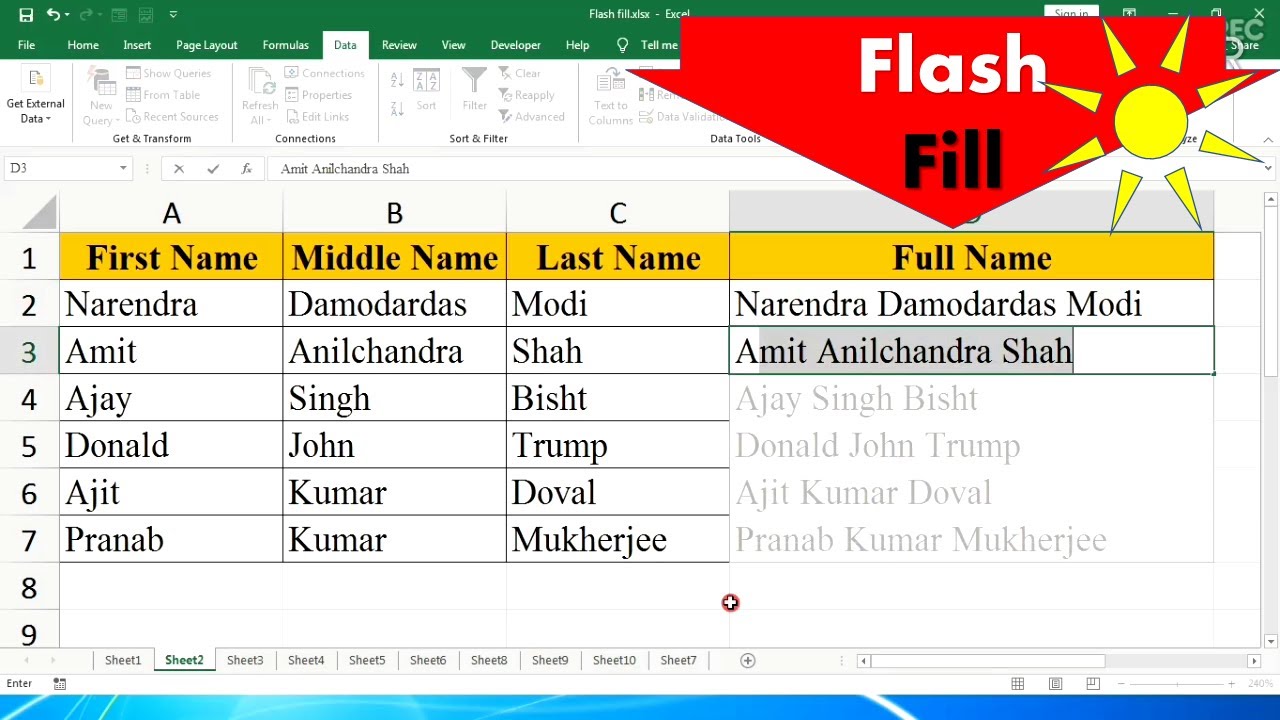 Flash Fill Flashfill In Excel MS Excel Flash Fill Automatically Flash Fill Flashfill In Excel MS Excel Flash Fill Automatically
