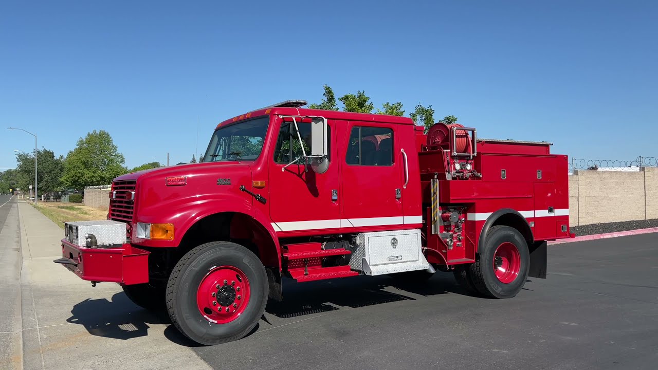 1998 International 4900 4x4 Type 3 500 500 20 Fire Truck for Sale - YouTube