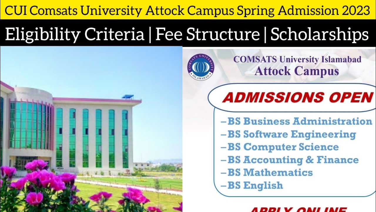 Comsats University Islamabad Attock Campus Spring Admission 2023 ...