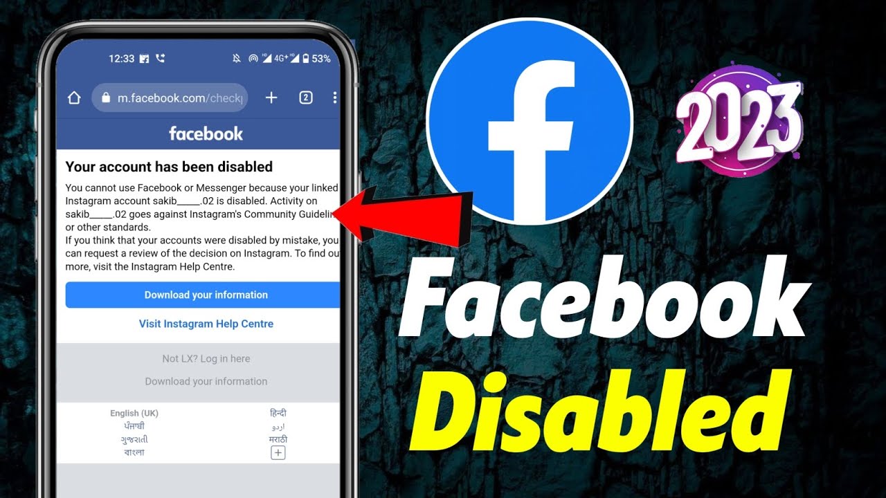Your account has been disabled facebook ।you can not use facebook or ...