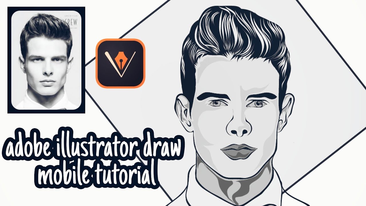 Adobe illustrator draw mobile tutorial . Black & white - YouTube