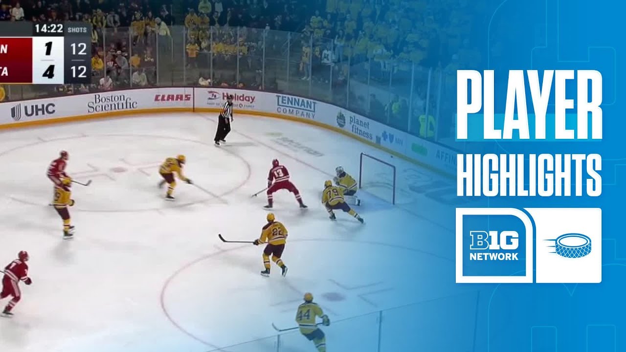 Christian Fitzgerald Highlights vs. Minnesota | Wisconsin Hockey - YouTube