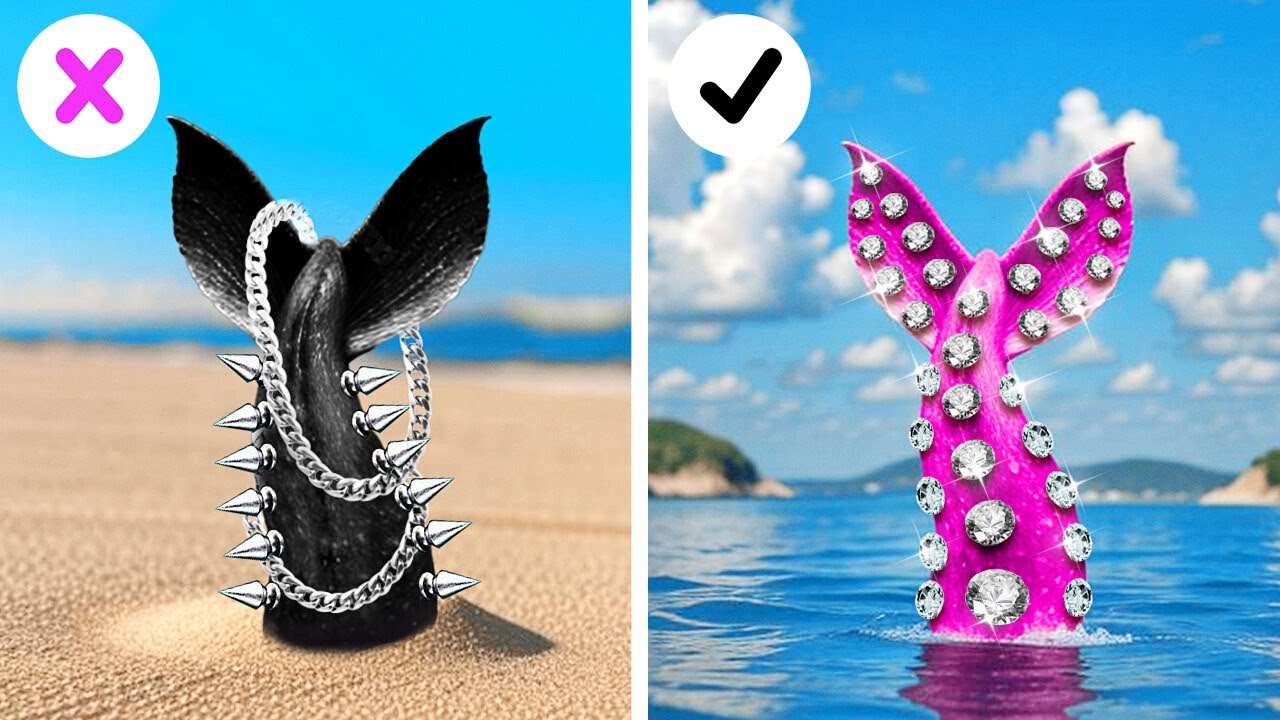 24 HOURS Being a MERMAID Challenge 🧜‍♀️ || Relatable Situations by 123 ...