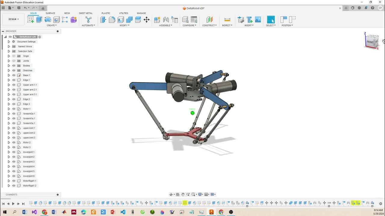 Delta Robot Design by Fusion 360 - YouTube