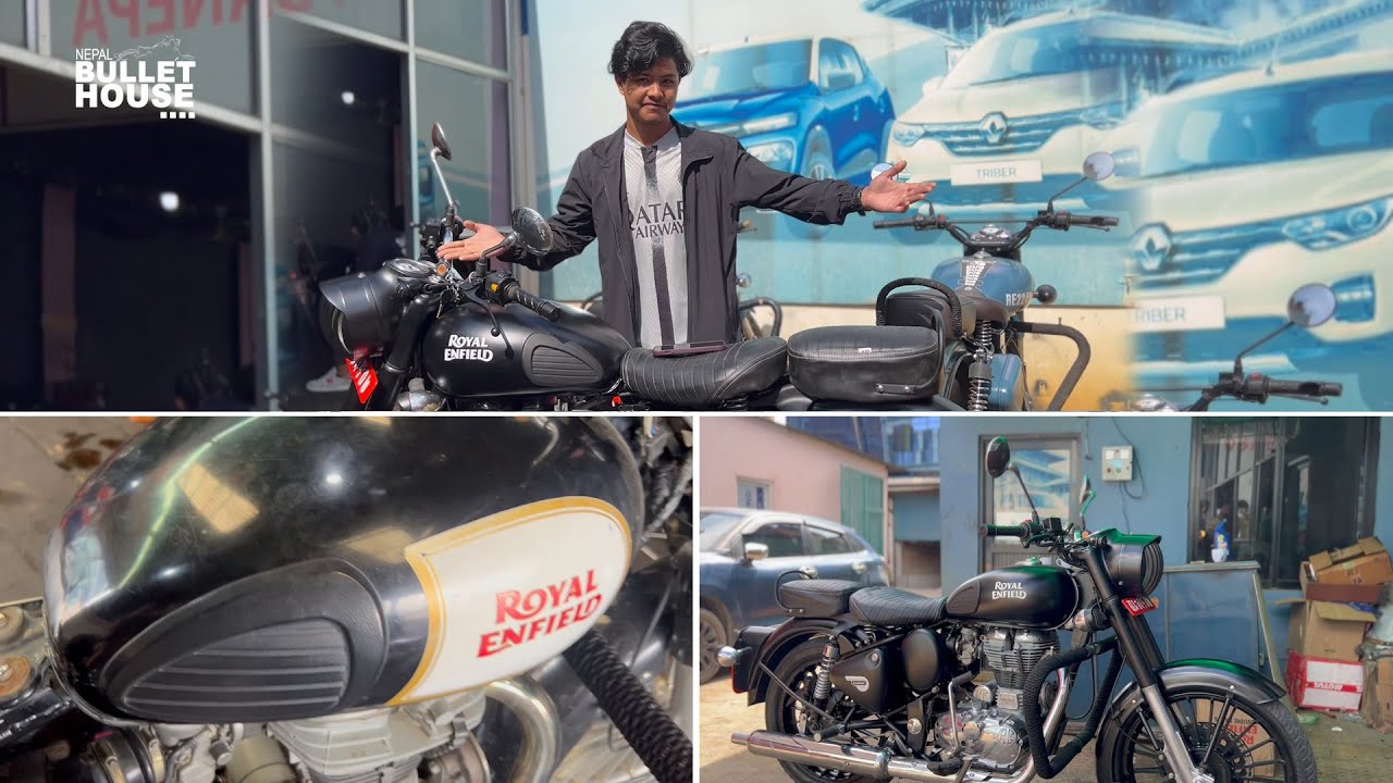 Royal Enfield Full Body Dent Paint ll Matte Black - YouTube