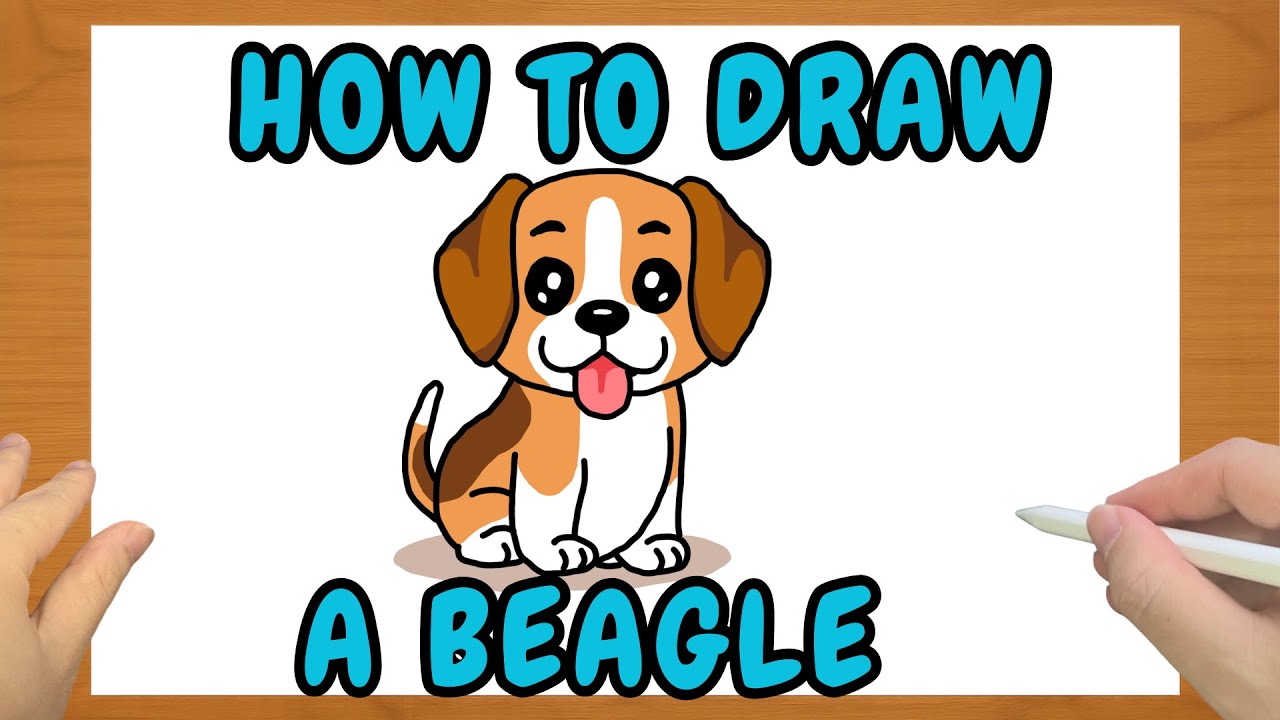 How To Draw A Cute Beagle Dog Cartoon | Easy Drawing for Kids - YouTube