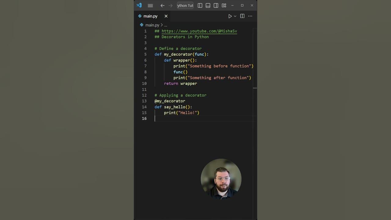 Decorators In Python Python Explained Shorts Python Pythonprogramming Pythontutorial Youtube
