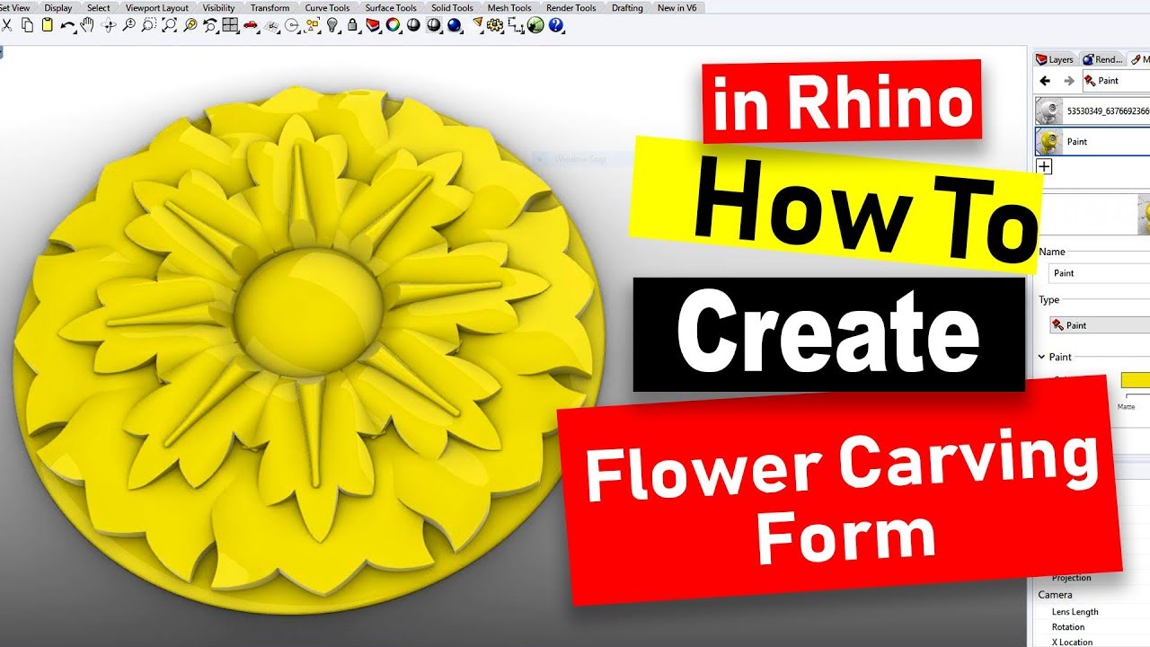 Creating Wood Carving Look Flower in Rhino 3D: Jewelry CAD Design ...