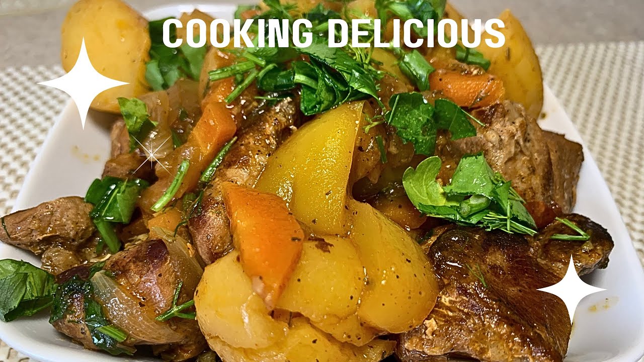 Potatoes with meat and vegetables . Very tasty. - YouTube