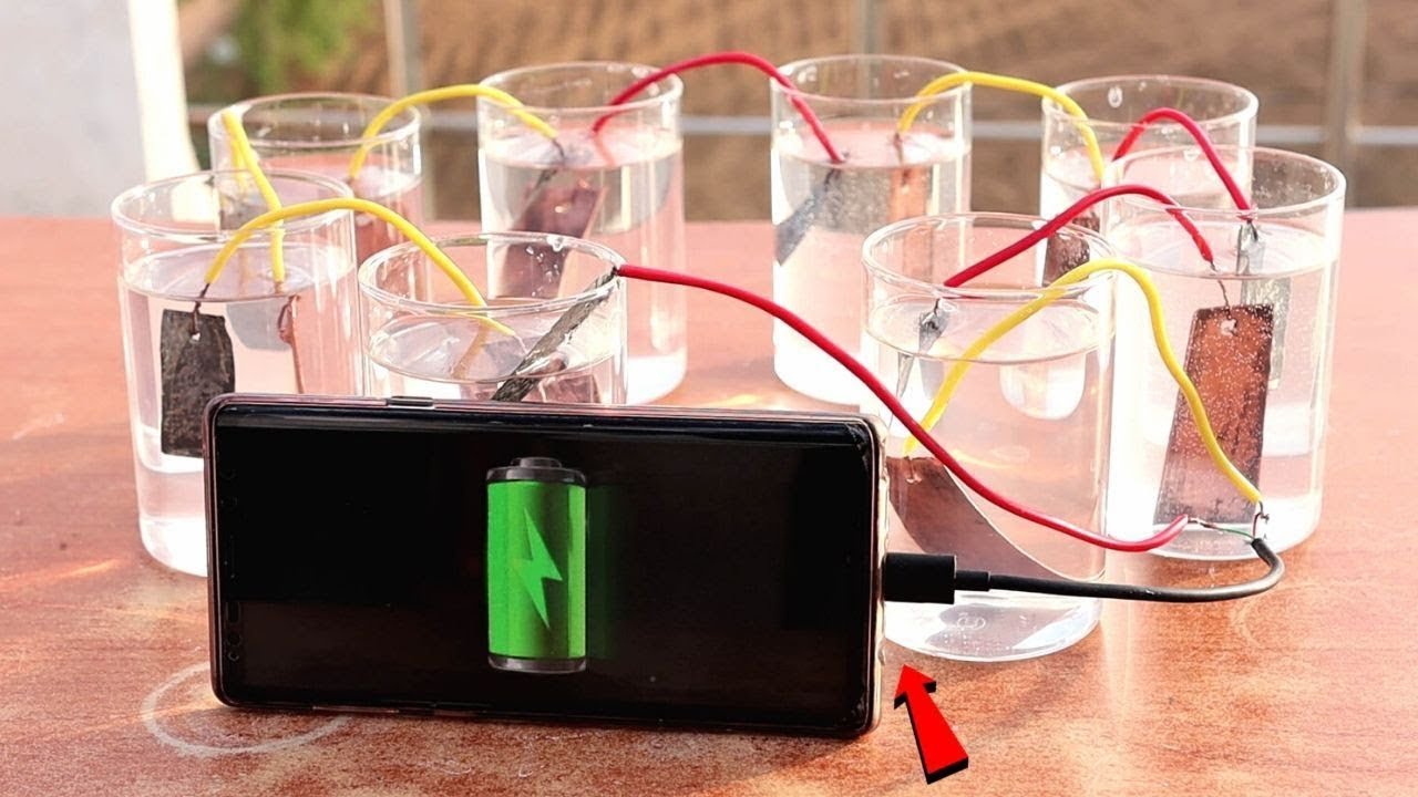 How to make Salt water battery / Charging My Phone Using Salt Water ...