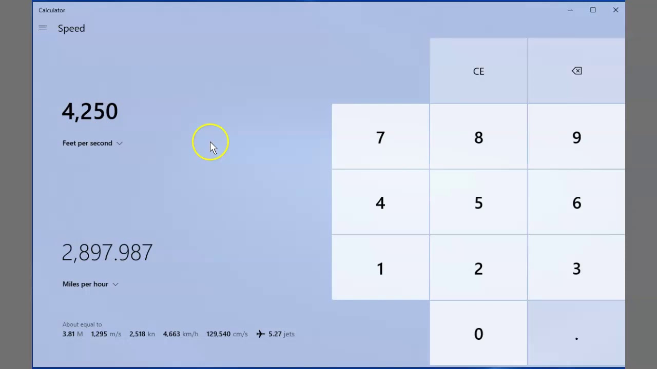 Nice Speed Calculator In Windows 10 - YouTube