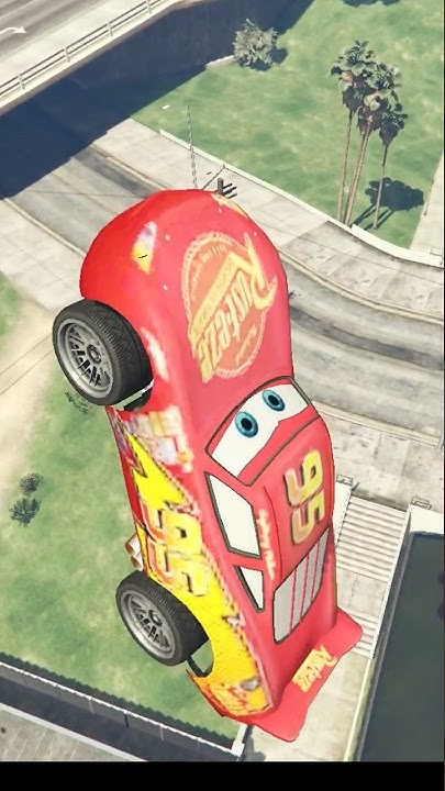 GTA 5 Epic Ragdolls | Lightning McQueen Mega Ramp Racing Challenge ...