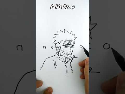 VERY EASY ! How to turn words NARUTO into CARTOON #short #drawing #art ...