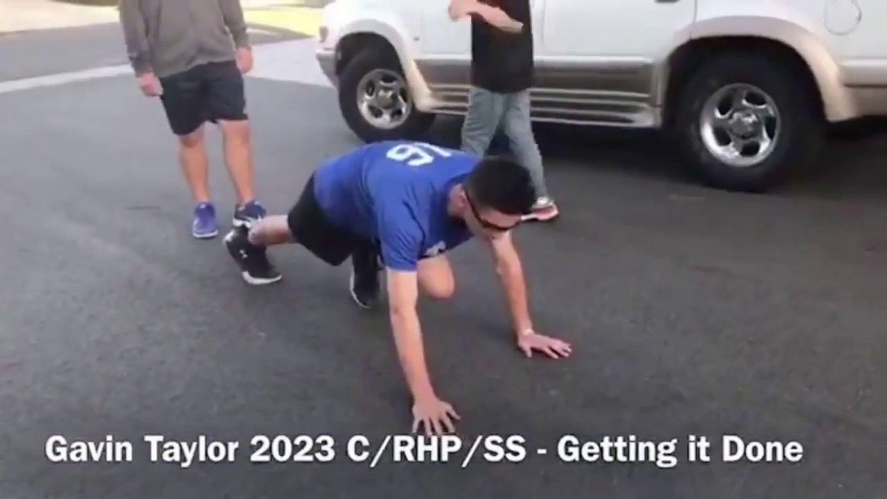 Gavin Taylor 2023 C/RHP/INF - Values his Physical Training - YouTube