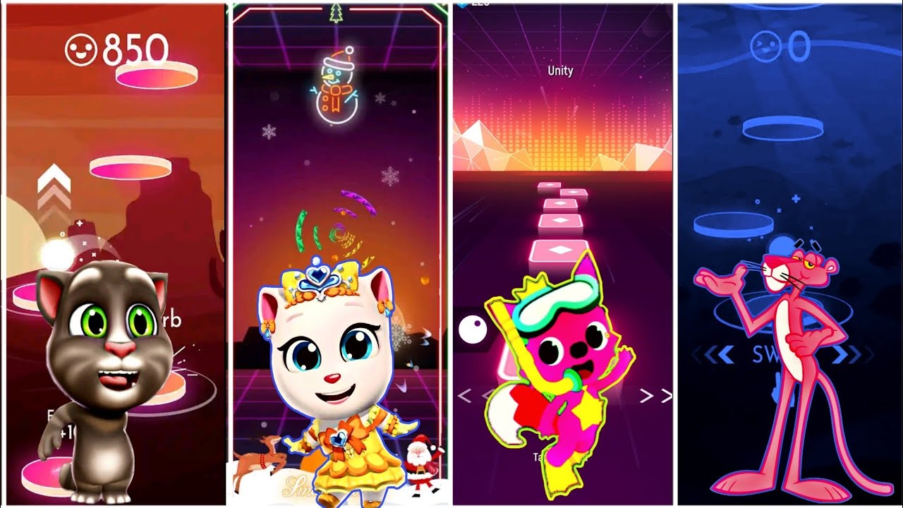 Talking tom vs Talking angela vs Pink Frog vs Pink Panther Beat Jumper ...