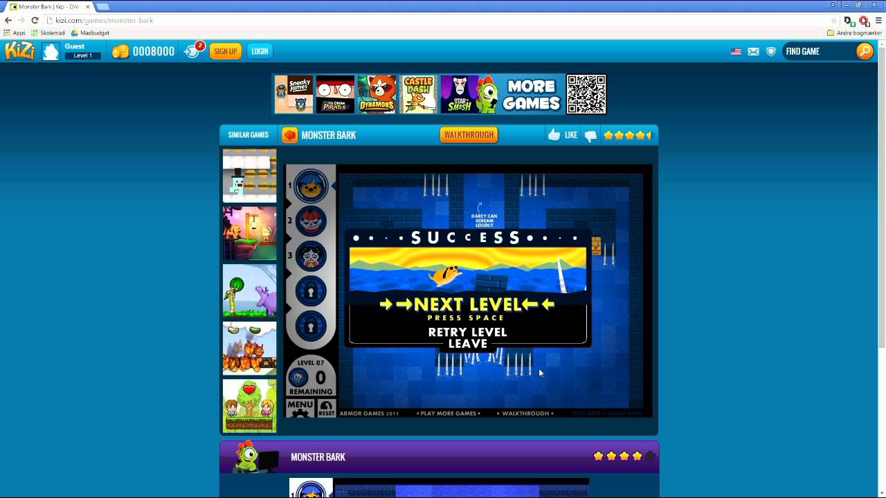 Dansk: Y8 random gaming #4 Kizi? Monster bark - en sød hund - YouTube