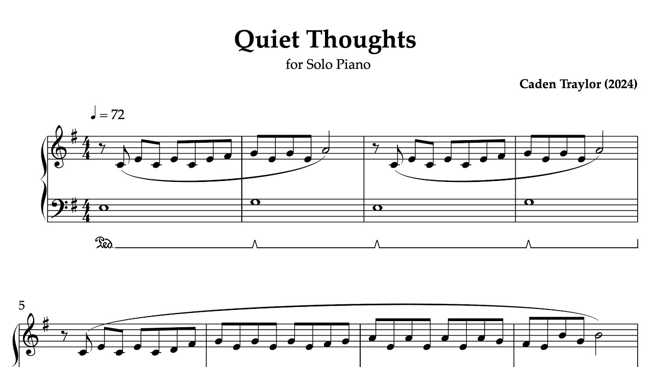 Quiet Thoughts - Solo Piano - YouTube