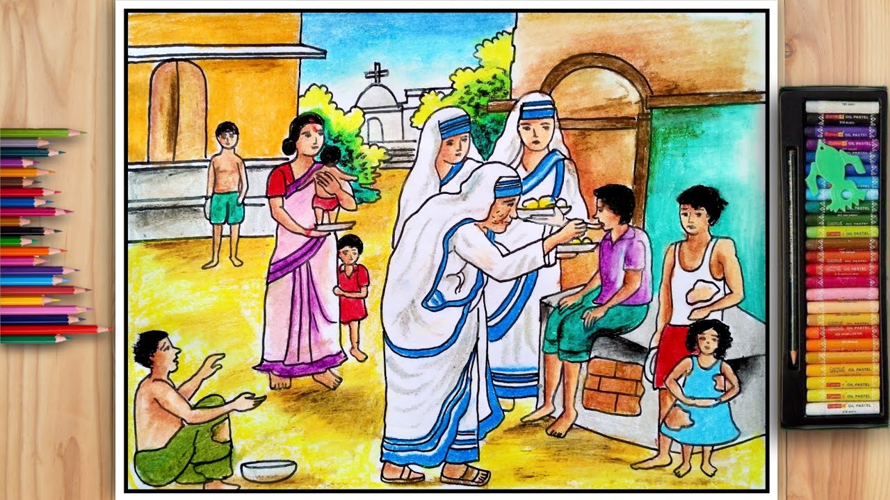 Mother Teresa Helping Drawing