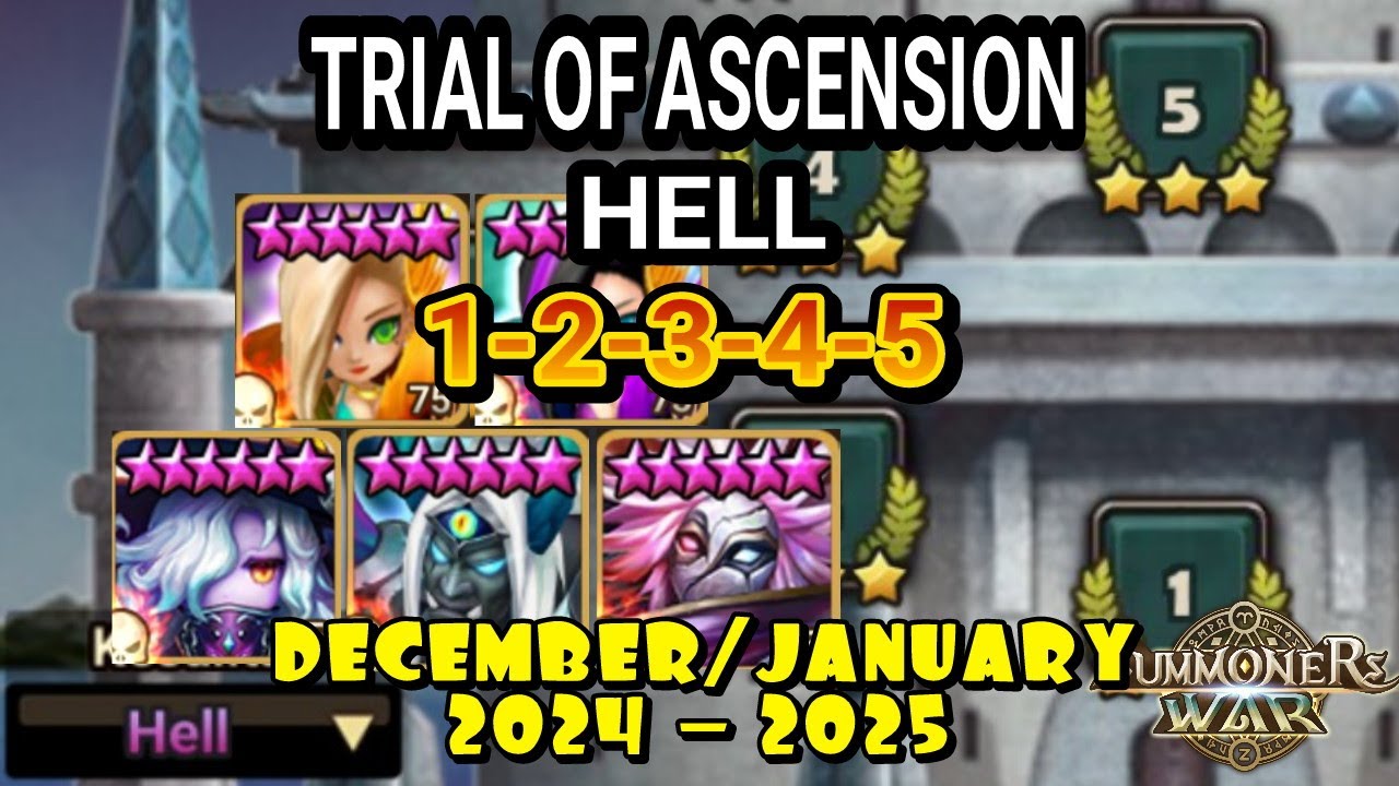 TOA HELL STAGE 1 2 3 4 5 [ ⭐3 ] DECEMBER/JANUARY 2024-2025 | SUMMONERS ...
