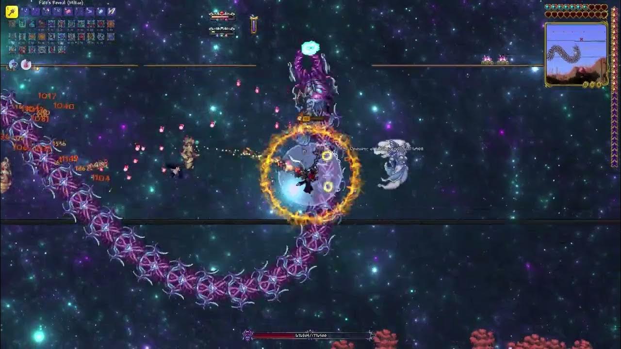 Terraria Infernum Calamity mod Devourer Of Gods as Mage - YouTube