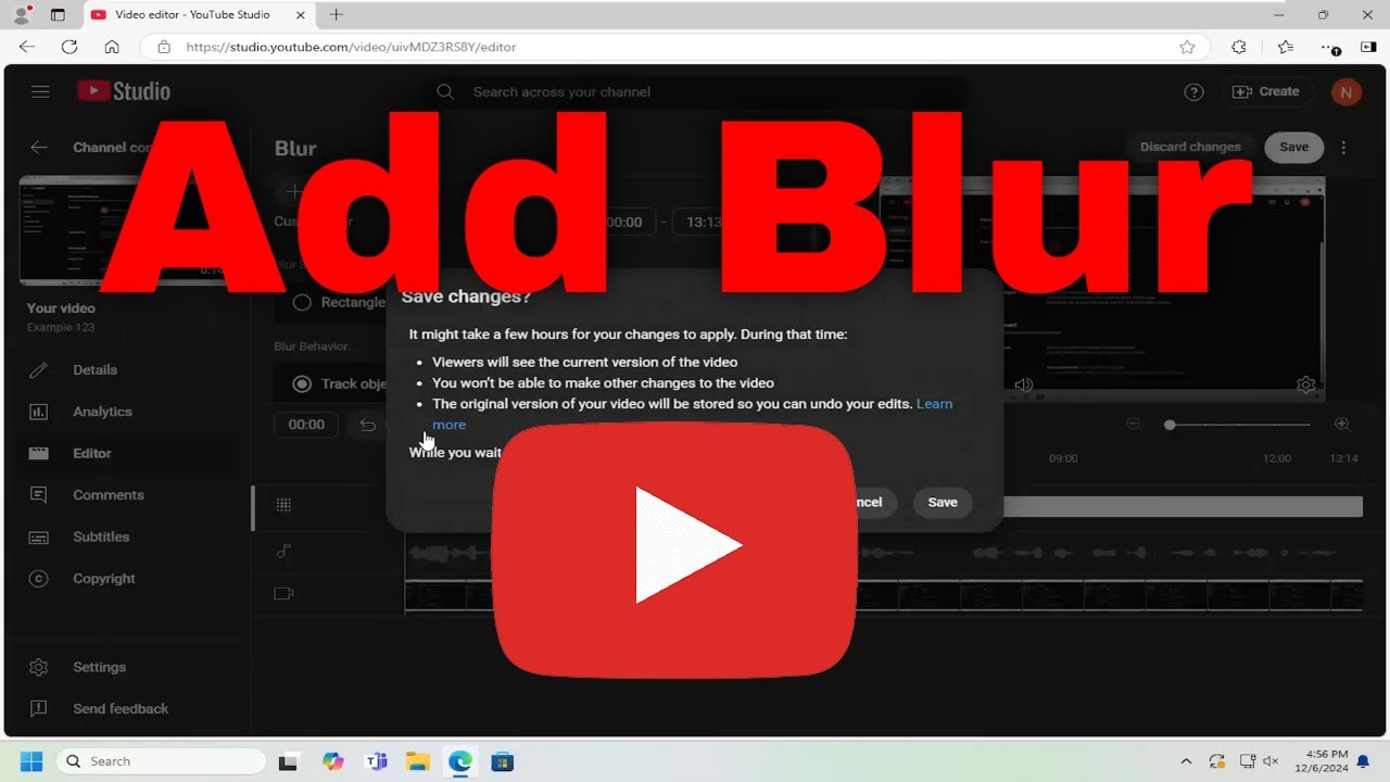 How to Add Blur Effect in YouTube Video [Guide] - YouTube