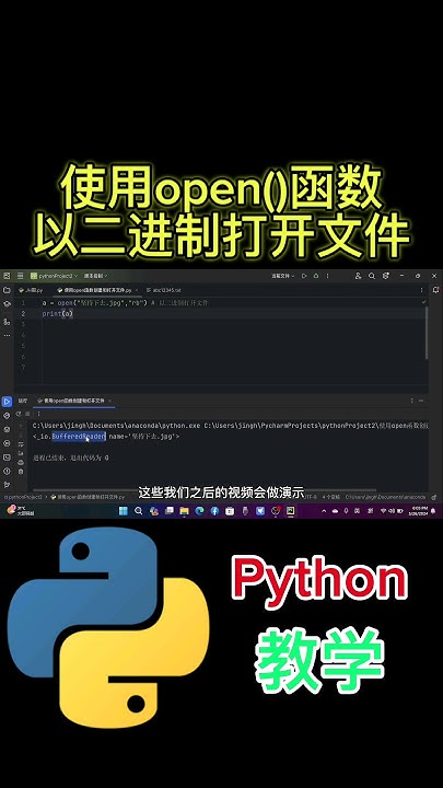使用open函数 以二进制打开文件 Python Tutorial Python Python教学 Python编程 Python入门 Coding 基础代码 Youtube