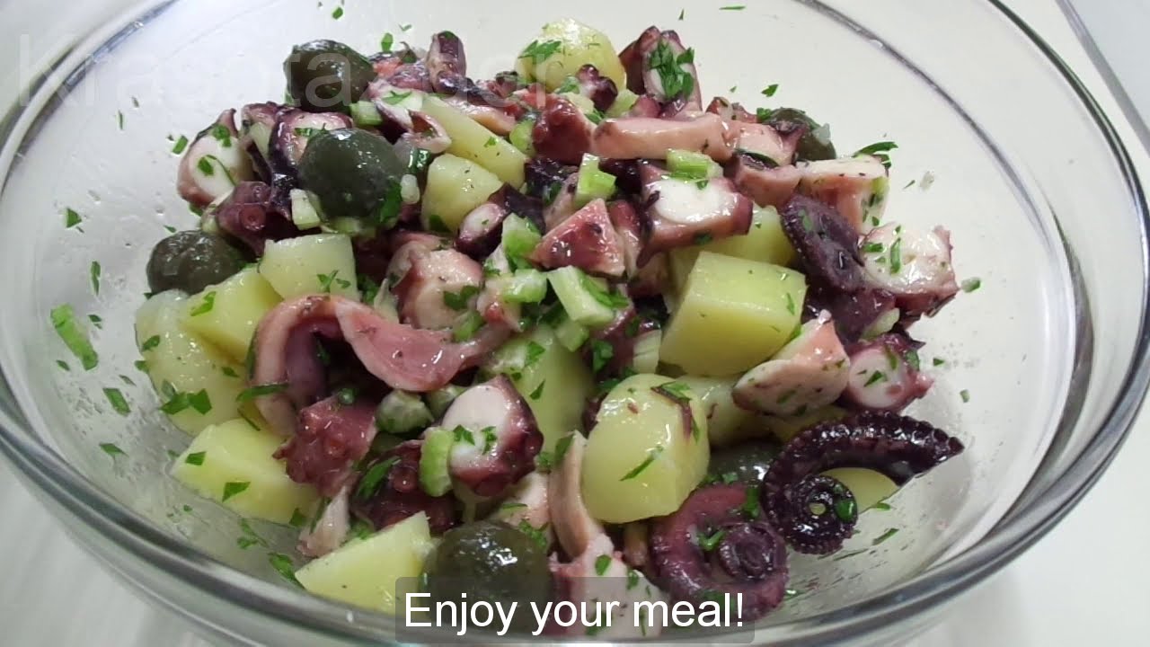 Salad Octopus and Potato, Octopus Salad Italian Style - YouTube