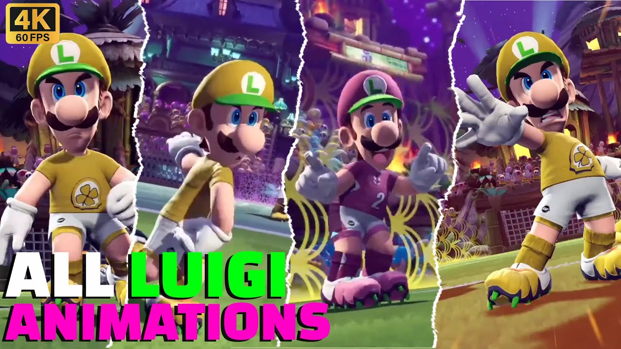 LUIGI WIN, VICTORY, LOSE AND ENTRANCE ANIMATIONS - Mario Strikers ...