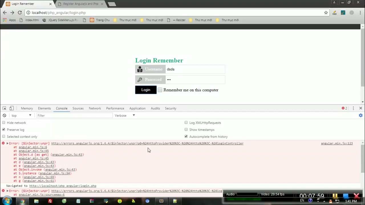 Login Remember Angularjs and Php - YouTube