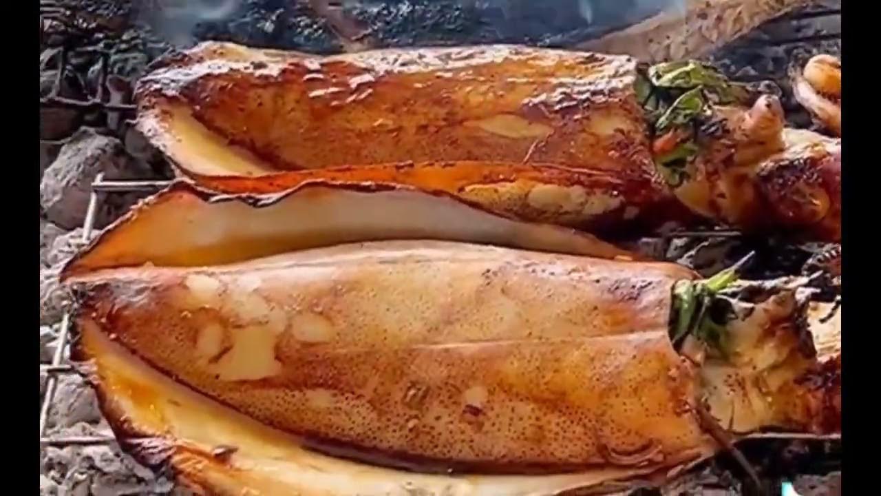 Pusit, Hipon at ibat ibang isda na masarap ihawin - YouTube