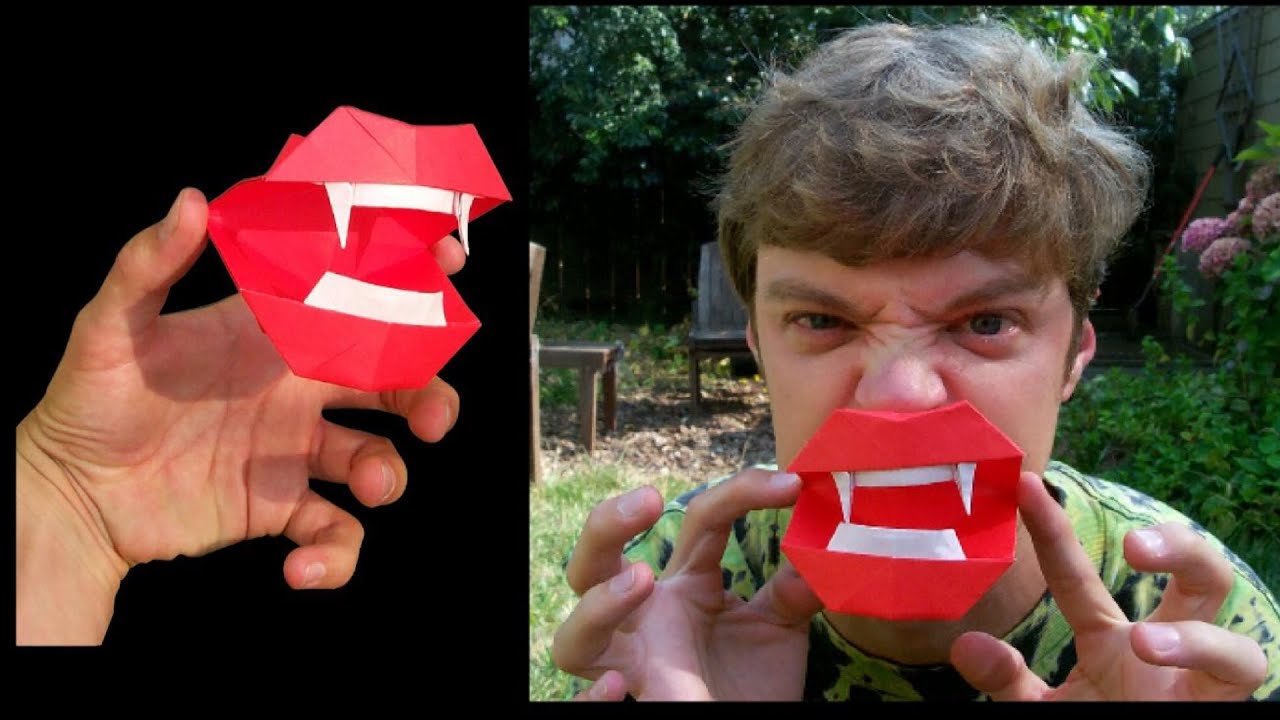 Halloween Origami + Vampire Mouth tutorial - YouTube