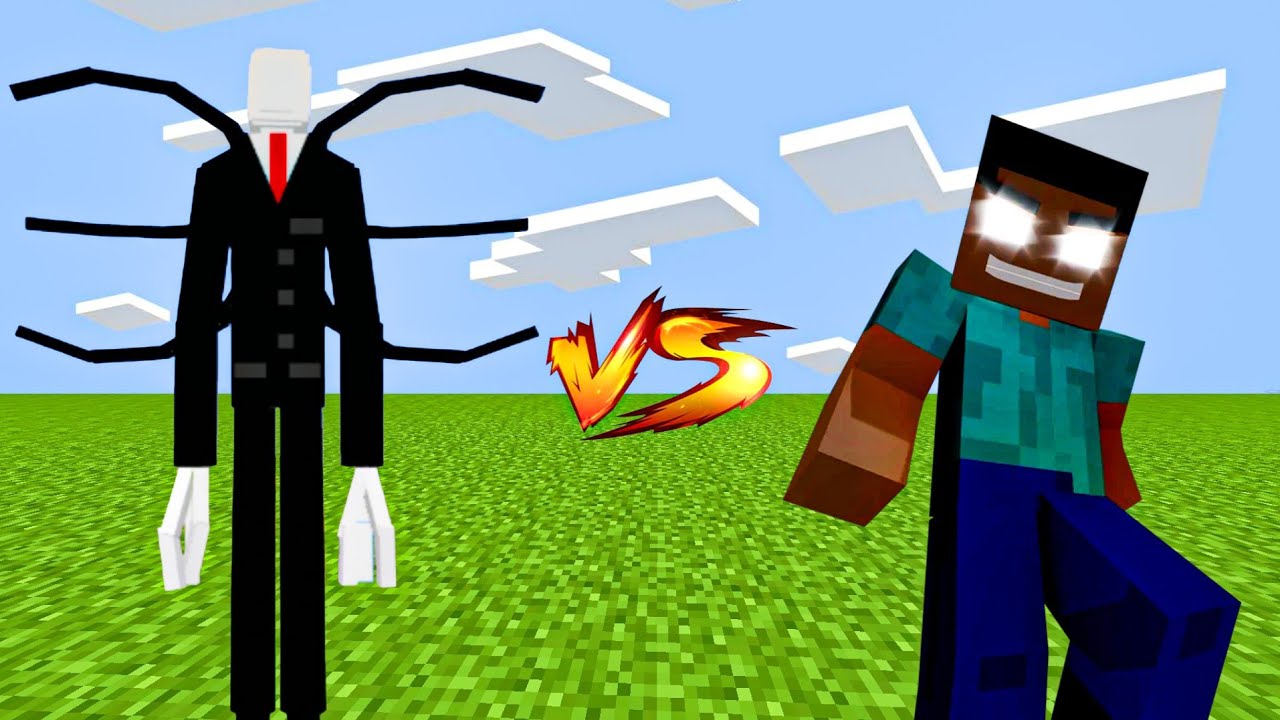 Minecraft Slenderman Vs Herobrine Battle In Minecraft - YouTube