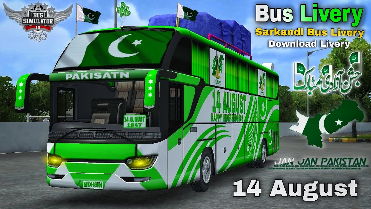 Bussid Pakistani Flag - 14 August Livery Skin for Bus Simulator ...