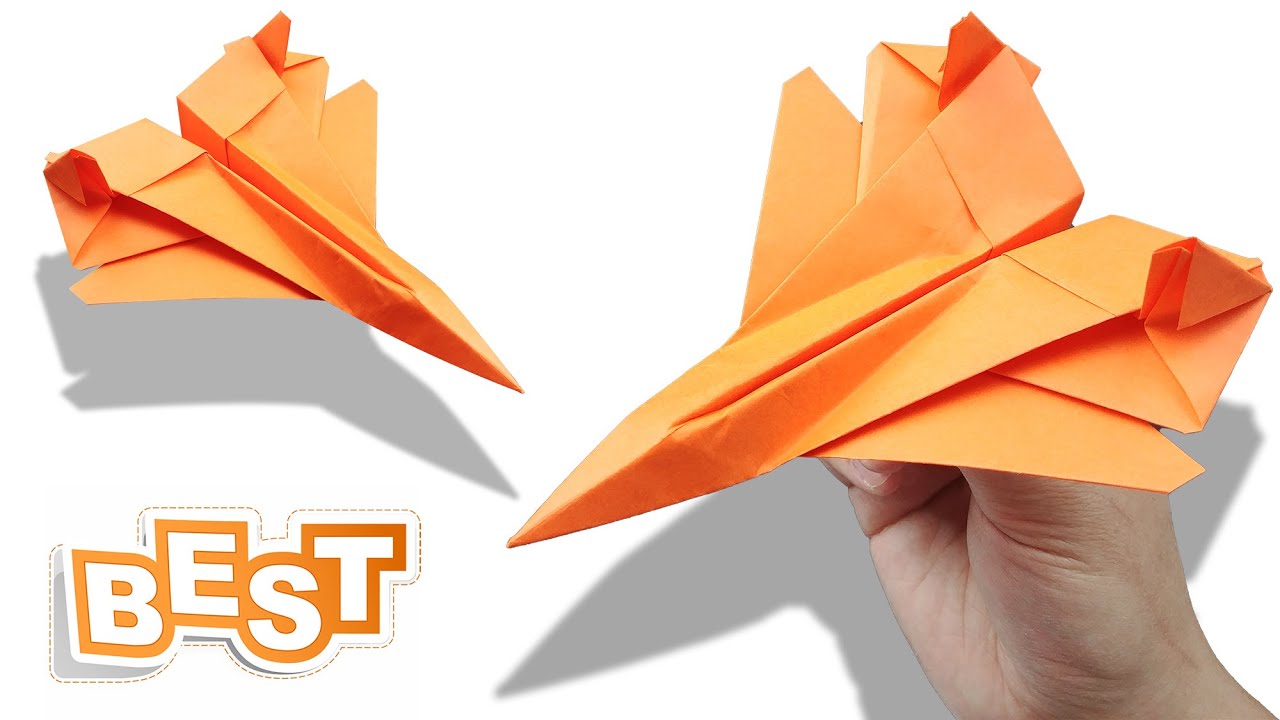 SAMOLOT Z PAPIERU - MEGA SZYBKI - BEST PAPER PLANE - F16 ORIGAMI SUPER ...
