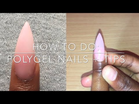 Polygel nails with tips | tutorial | - YouTube