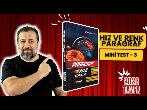🏎️💨 PARAGRAF HIZ SORULARI - Mini Hız Testi 3. Video Çözümü 🏎️💨