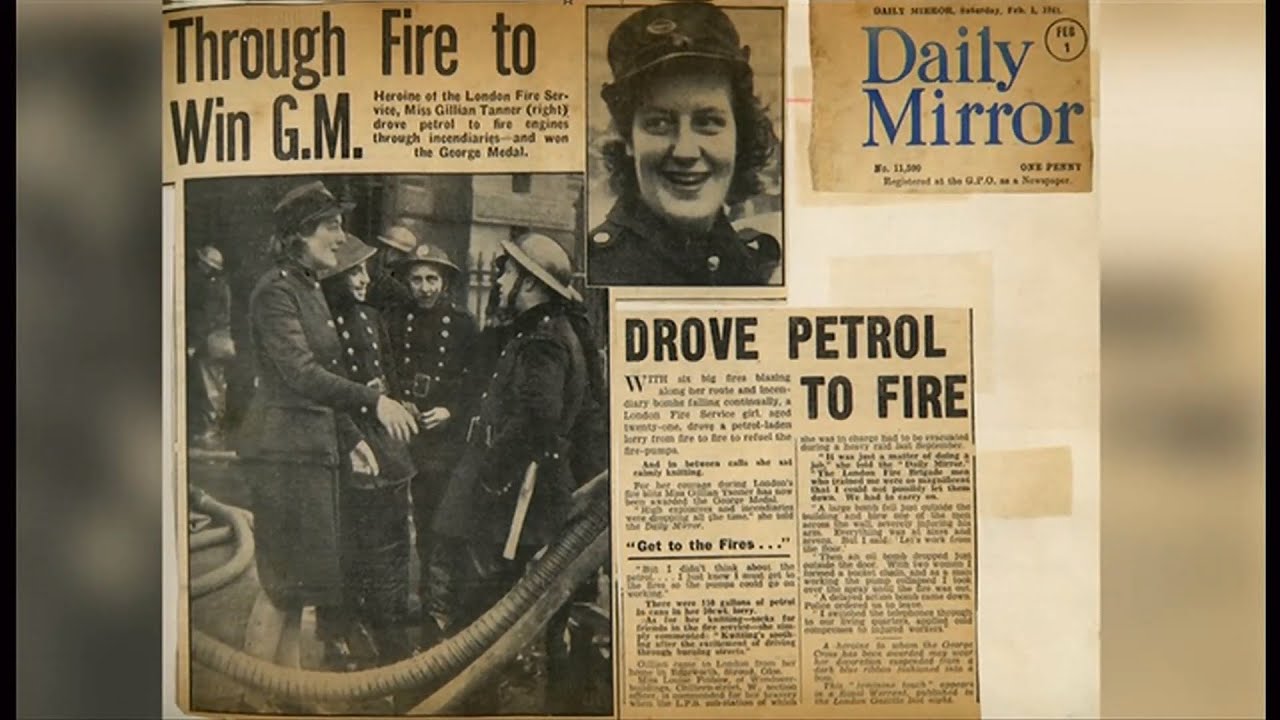 Gillian Tanner the WWII firefighter, her service, who was awarded the ...